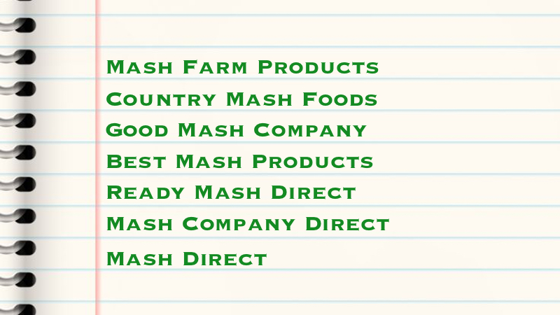 mash names 2 | Mash Direct