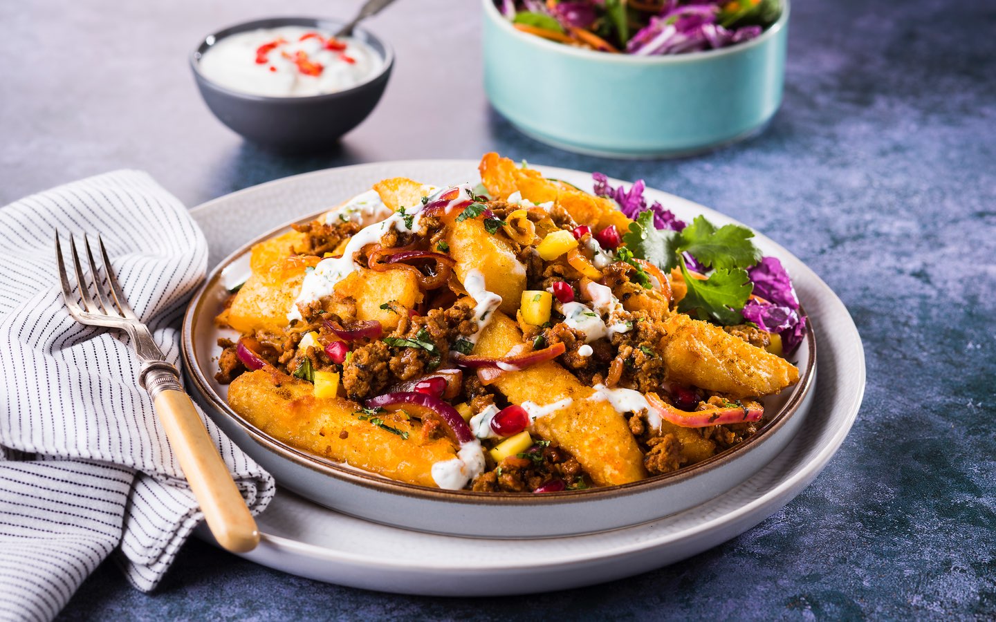 Loaded Curry Chips Web DT | Mash Direct